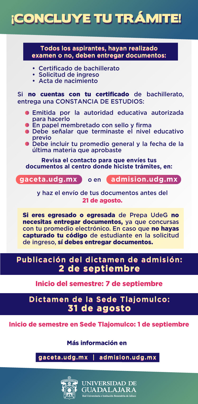 Aspirantes a licenciatura deben concluir trámite de admisión - Gaceta UDG